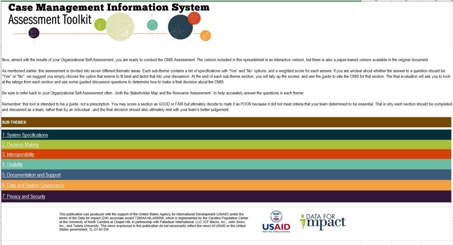 Case Management Information Systems Assessment (Excel ...