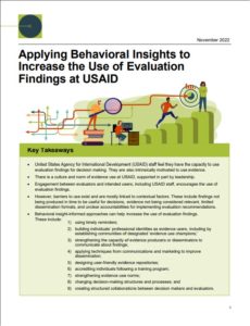 Applying Behavioral Insights to Increase the Use of Evaluation Findings at USAID ...