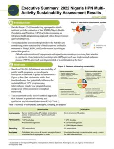 Executive Summary: 2022 Nigeria HPN Multi-Activity Sustainability Assessment Results ...