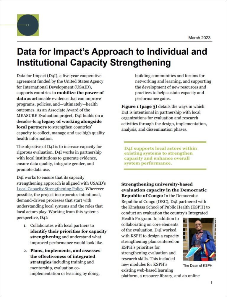 Data for Impact’s Approach to Individual and Institutional Capacity ...