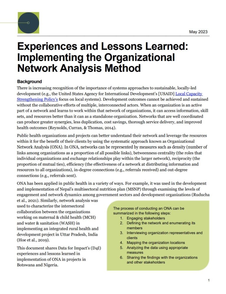 Experiences And Lessons Learned Implementing The Organizational