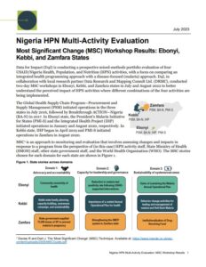Nigeria HPN Multi-Activity Evaluation Most Significant Change (MSC) Workshop Results: Ebonyi ...