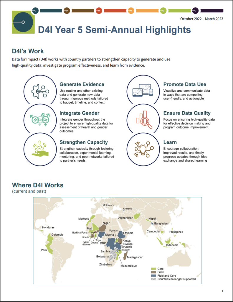 D4I Year 5 Semi-Annual Highlights - DataForImpactProject