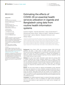 Estimating the effects of COVID-19 on essential health services ...