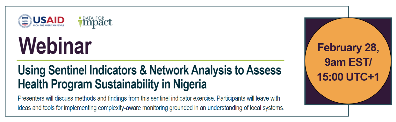 Using Sentinel Indicators and Network Analysis to Assess Health Program ...