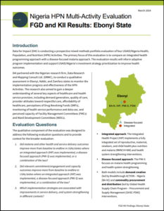 Nigeria HPN Multi-Activity Evaluation FGD and KII Results: Ebonyi State - DataForImpactProject