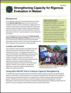 Strengthening Capacity for Rigorous Evaluation in Malawi ...