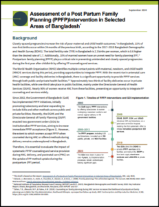 Assessment of a Post Partum Family Planning (PPFP) Intervention in ...