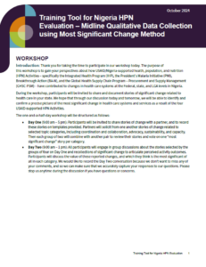 Training Tool for Nigeria HPN Evaluation – Midline Qualitative Data Collection using Most ...